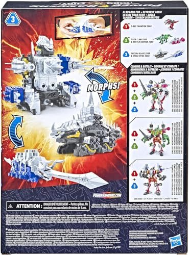 Power Rangers Dino Fury Blue Tricera Blade and Black Stego Spike Zord Toys for Kids Ages 4 and Up Zord Link Mix-and-Match Custom Build System