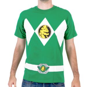 power rangers the green rangers costume adult t-shirt tee