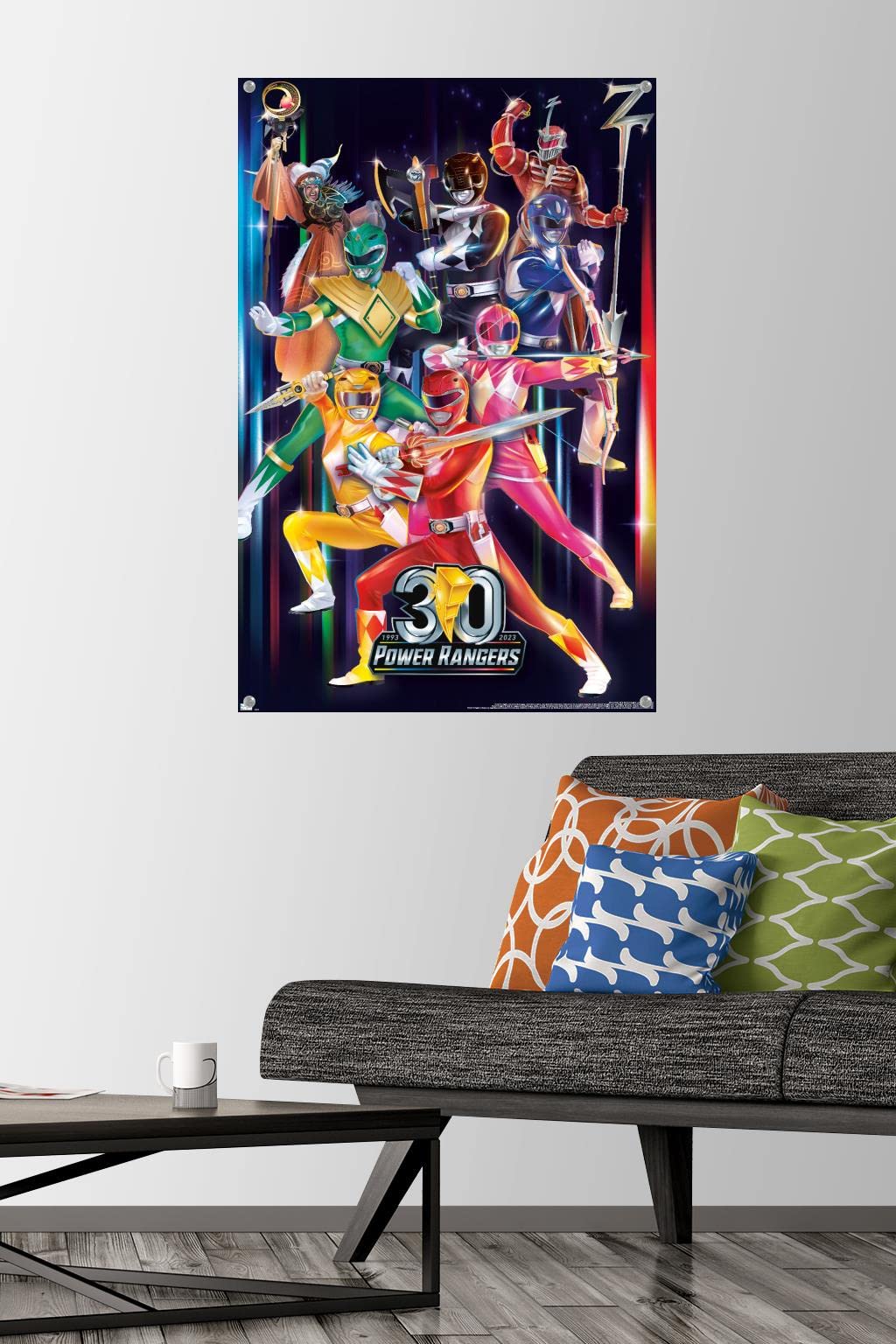 Power Rangers - 30th Group Wall Poster with Push Pins