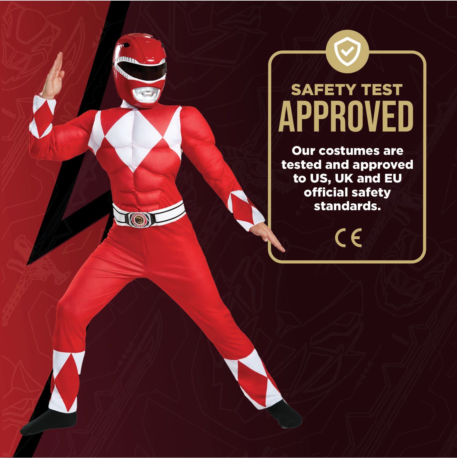 Disguise Red Ranger Classic Muscle Child Costume, Red, Size/(4-6)