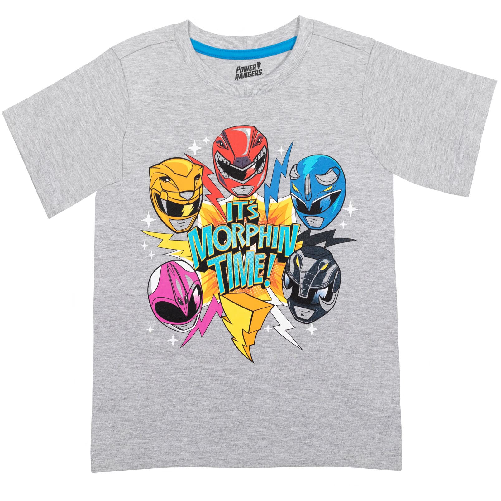 Power Rangers Toddler Boys 3 Pack Graphic T-Shirts Blue/Gray/Red 4T