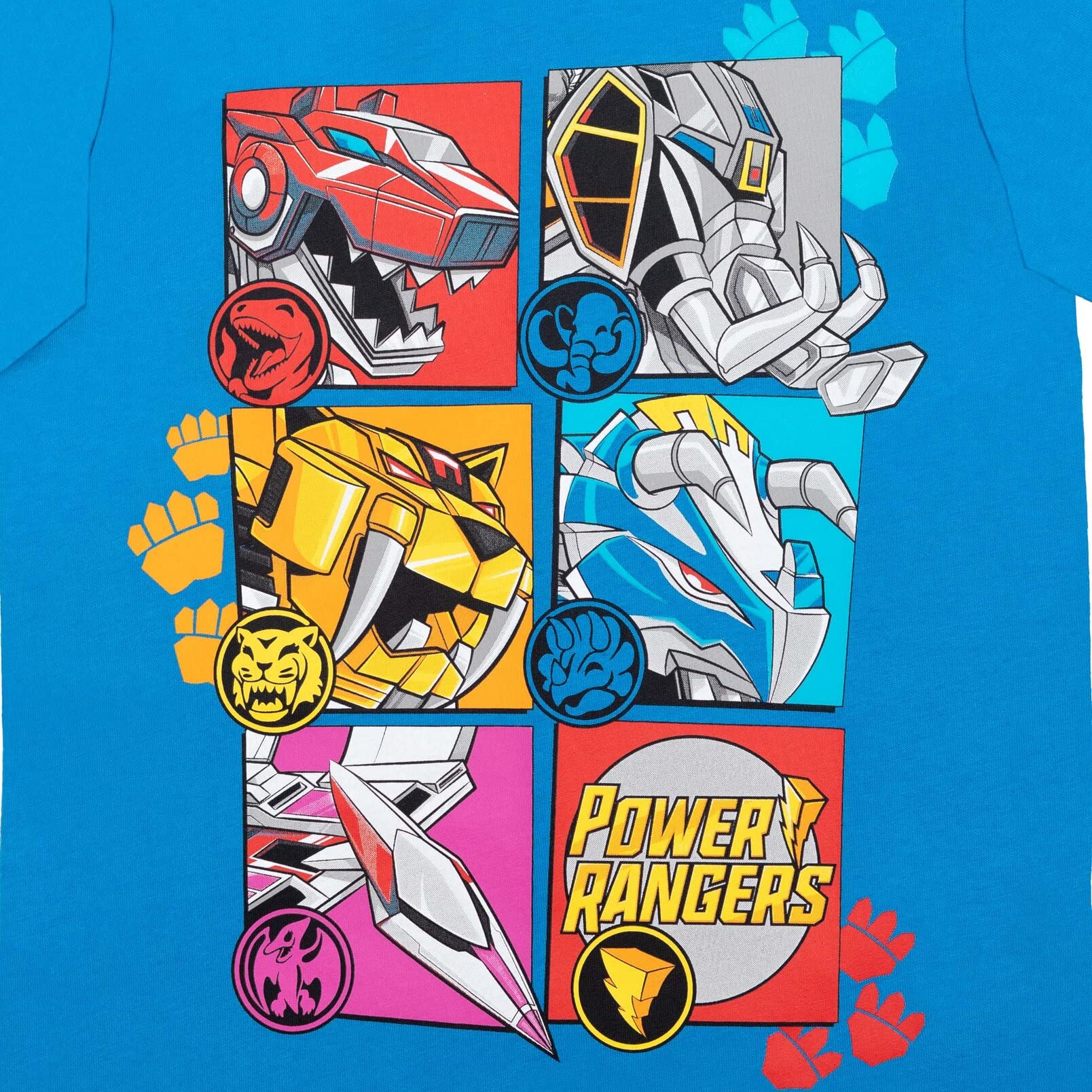 Power Rangers Toddler Boys 3 Pack Graphic T-Shirts Blue/Gray/Red 4T