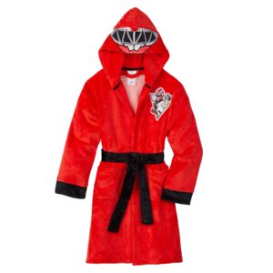 power rangers little/big boy's plush fleece robe (10, red ranger dino fury)