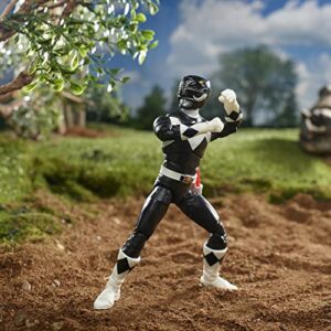 Power Rangers Lightning Collection Mighty Morphin Black Ranger 6-Inch Premium Collectible Action Figure Toy with Accessories