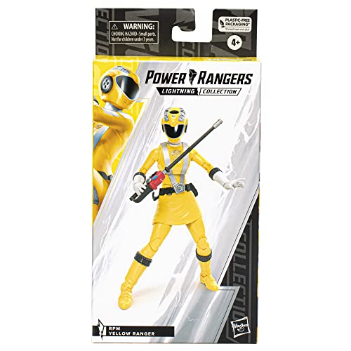 Power Rangers Lightning Collection RPM Yellow Ranger 6-Inch Premium Collectible Action Figure Toy with Accessories, Kids Ages 4 and Up