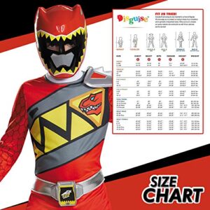 Red Power Rangers Costume for Kids. Official Licensed Red Ranger Dino Charge Classic Power Ranger Suit with Mask for Boys & Girls, Large (10-12)