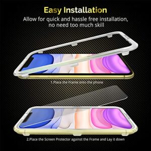 UNBREAKcable Screen Protector for iPhone 11/ iPhone XR 2 Pack, [Easy Installation Frame] [Anti-Scratch] [Anti-Fingerprint] [Bubble Free] Double Defense Premium Tempered Glass for iPhone 11/ XR 6.1"