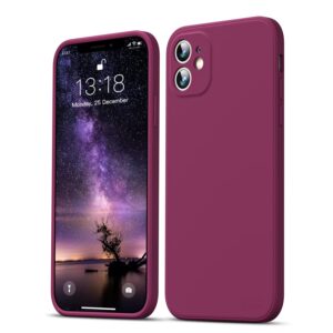 goodvish compatible with iphone 11 case 6.1 inch | ultra slim liquid silicone case | upgraded camera and screen protection | full covered shockproof cover (wine red)