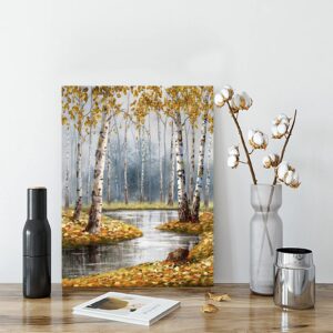 HKDGOKA Wall Art for Bedroom - Rustic Forest Landscape Pictures Canvas Wall Decor - Beautiful Piece Paintings Ready to Hang for Bathroom Living Room Kitchen Home Decor 11x15 Inch