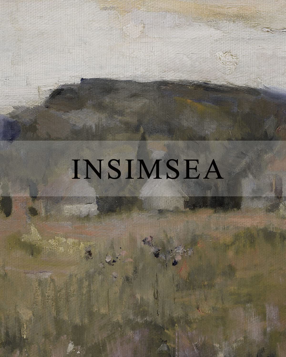 InSimSea Framed Canvas Wall Art Decor, Rustic Landscape Oil Painting Canvas Prints, Impressionism Artworks Room Decor, Farmhouse Kitchen Office Bathroom Art Wall Decor 8x10 Inch