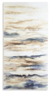 signature design by ashley joely abstract wall art, 60 x 30 inches, blue & tan