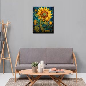 Abstract Sunflowers DIY Paint by Numbers for Adults Graffiti Flowers Abstract DIY Oil Painting Acrylic Paint Art Painting Kits Canvas with Acrylic Paints Flower Scenery Art 16x20 Inch（Frameless）