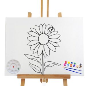 essenburg pre drawn canvas sunflower ii paint kit | adult & teen sip and paint party favor | diy date night couple activity (s 8x10 canvas only)