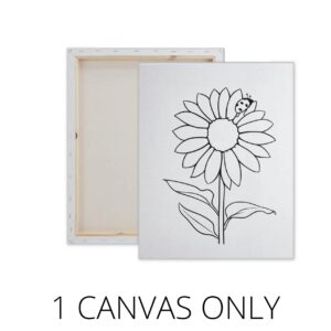 Essenburg Pre Drawn Canvas Sunflower II Paint Kit | Adult & Teen Sip and Paint Party Favor | DIY Date Night Couple Activity (S 8x10 CANVAS ONLY)