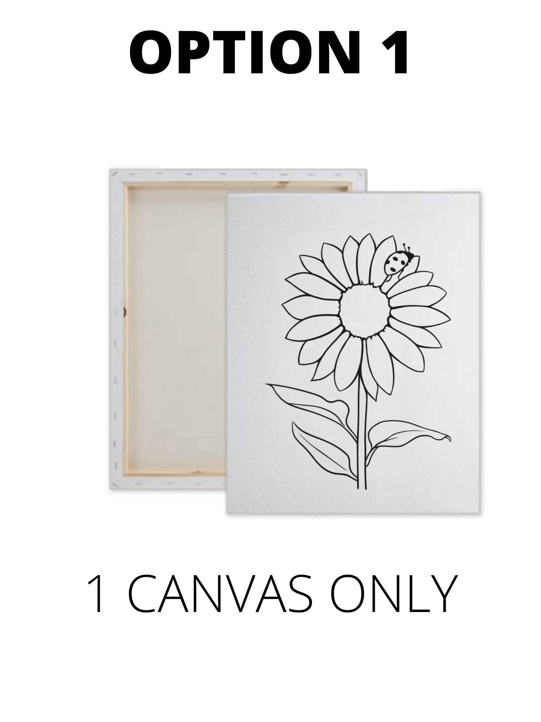 Essenburg Pre Drawn Canvas Sunflower II Paint Kit | Adult & Teen Sip and Paint Party Favor | DIY Date Night Couple Activity (S 8x10 CANVAS ONLY)