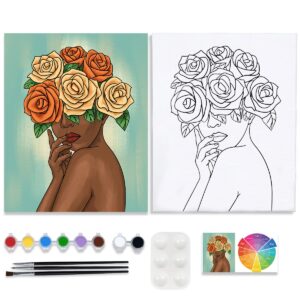 vallsip canvas painting kits pre drawn canvas for painting for adults paint and sip party supplies stretched canvas to paint games ladies night flower girl mindfulness date night ideas