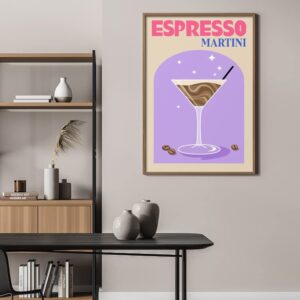 XINTANG Retro Cocktail Poster Canvas Wall Art Funny Alcoho Wine Glass Print Paintings Cute Preppy Posters Aesthetic Room Wall Decor Pictures for Bar Party Dorm Kitchen Set of 6 8x10in Unframed