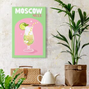 XINTANG Retro Cocktail Poster Canvas Wall Art Funny Alcoho Wine Glass Print Paintings Cute Preppy Posters Aesthetic Room Wall Decor Pictures for Bar Party Dorm Kitchen Set of 6 8x10in Unframed