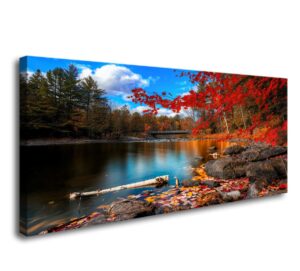 dzl art s72674 canvas wall art canvas artwork lake mountain red maple leaf national park nature pictures for living room bedroom office wall decor home decoration