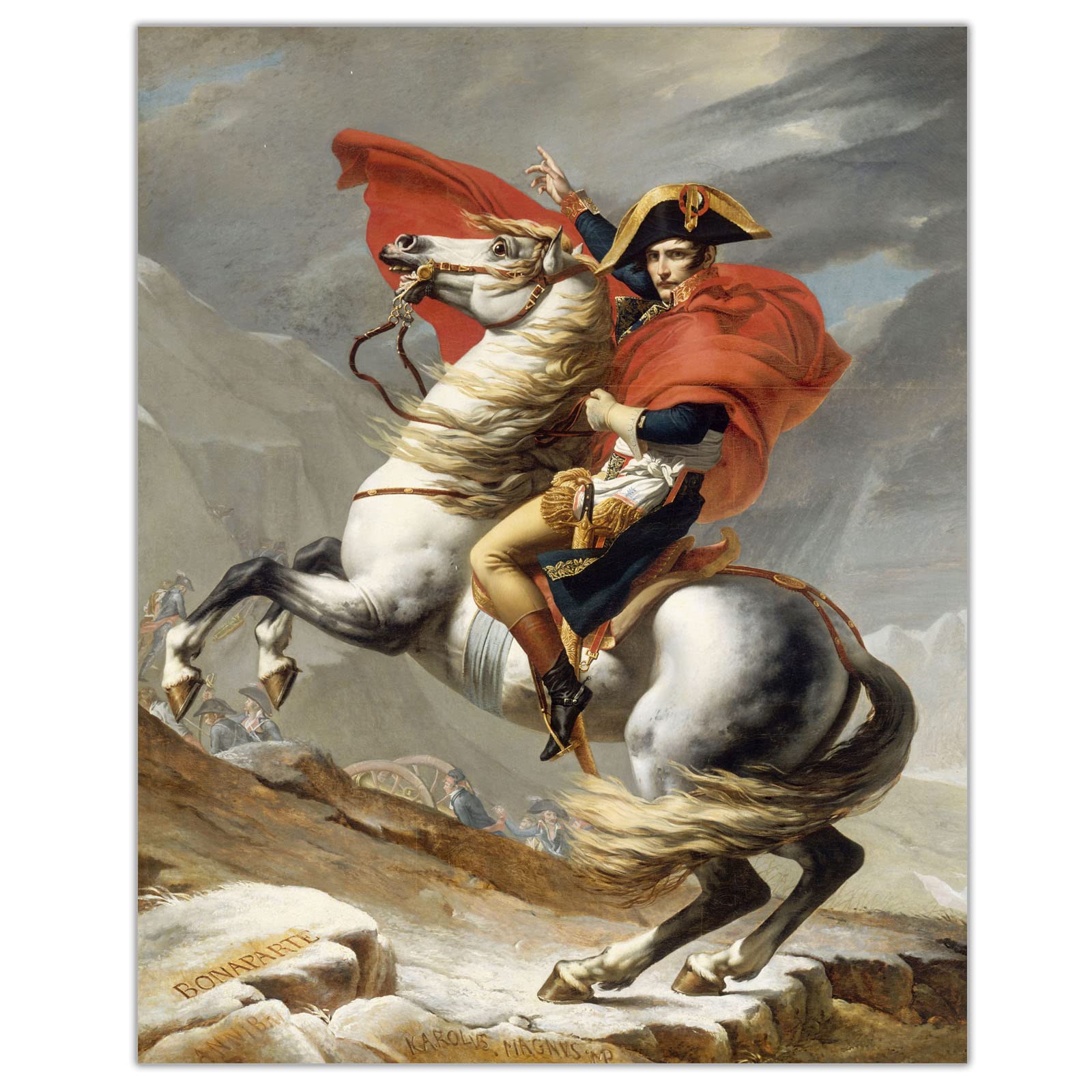 Napoleon Crossing The Alps Poster - Jacques-Louis David Canvas Art Famous Painting Wall Art Poster Artwork for Bedroom Office Wall Decor No Frame (12x16in/30x40cm-1)