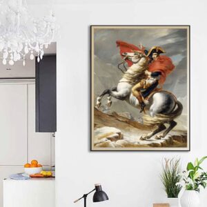 Napoleon Crossing The Alps Poster - Jacques-Louis David Canvas Art Famous Painting Wall Art Poster Artwork for Bedroom Office Wall Decor No Frame (12x16in/30x40cm-1)