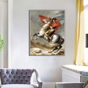 Napoleon Crossing The Alps Poster - Jacques-Louis David Canvas Art Famous Painting Wall Art Poster Artwork for Bedroom Office Wall Decor No Frame (12x16in/30x40cm-1)