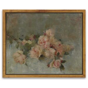 insimsea framed wall art home decor classical oil painting roses canvas prints wall decorations home office bathroom decor 8x10in/20x25cm