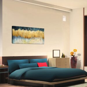 XXMWallArt FC2662 Canvas Wall Art Abstract Golden Forest Painting Modern Decor Abstract Canvas Prints for Living Room Bedroom Kitchen Home and Office Wall Decor