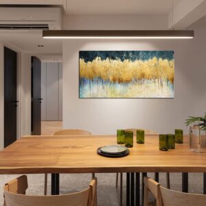 XXMWallArt FC2662 Canvas Wall Art Abstract Golden Forest Painting Modern Decor Abstract Canvas Prints for Living Room Bedroom Kitchen Home and Office Wall Decor