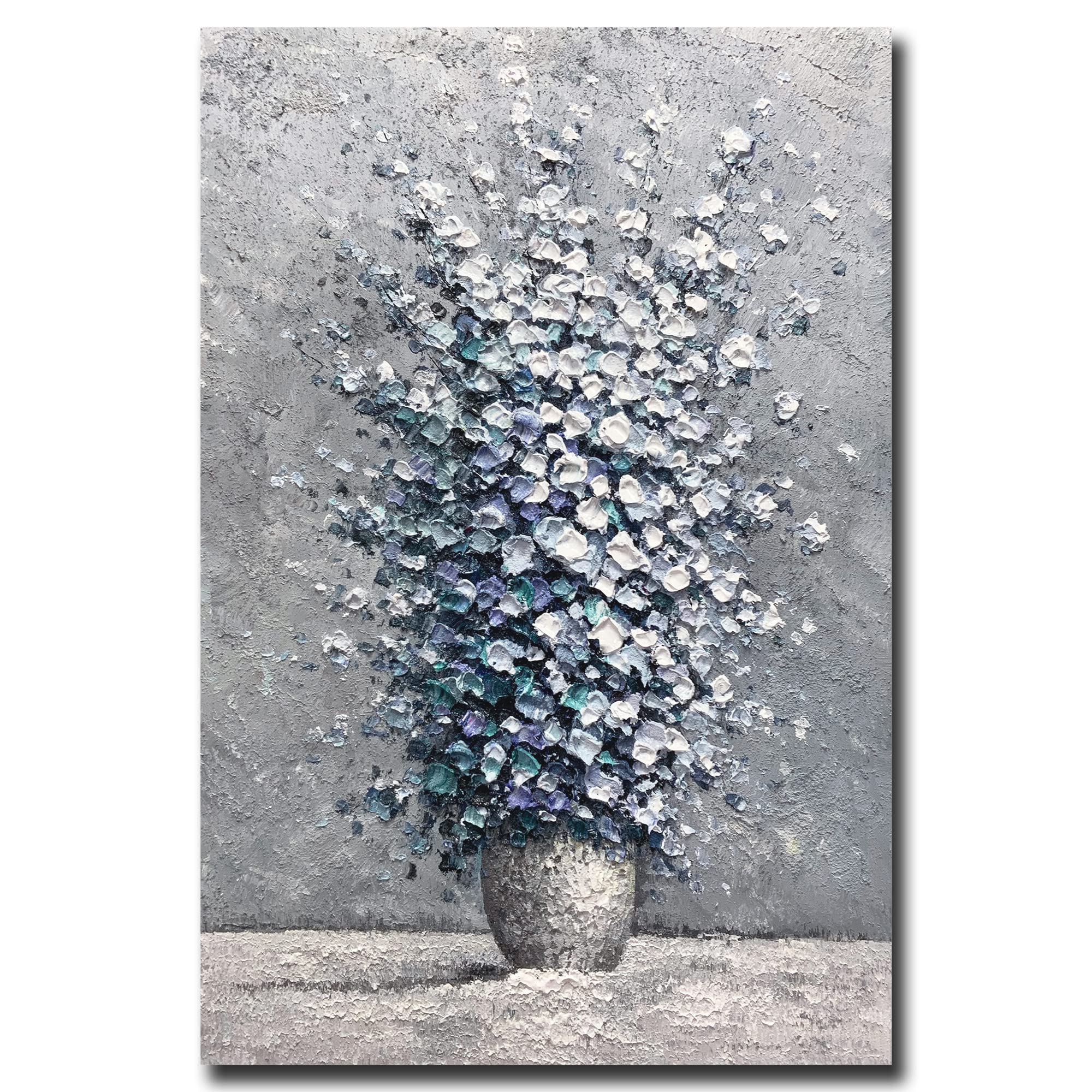 Yotree paintings 24x36 Inch Wall Art Hand-Painted Oil Painting On Canvas Gallery Wrapped Painting Modern Floral Artwork for Living Room Bedroom Décor Ready to Hang