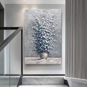 Yotree paintings 24x36 Inch Wall Art Hand-Painted Oil Painting On Canvas Gallery Wrapped Painting Modern Floral Artwork for Living Room Bedroom Décor Ready to Hang