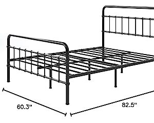 ZINUS Florence Metal Platform Bed Frame / Mattress Foundation / No Box Spring Needed / Easy Assembly, Black, Queen