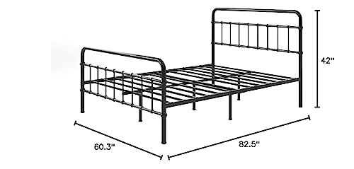 ZINUS Florence Metal Platform Bed Frame / Mattress Foundation / No Box Spring Needed / Easy Assembly, Black, Queen