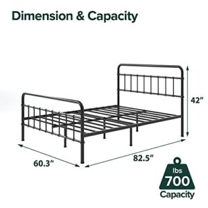 ZINUS Florence Metal Platform Bed Frame / Mattress Foundation / No Box Spring Needed / Easy Assembly, Black, Queen