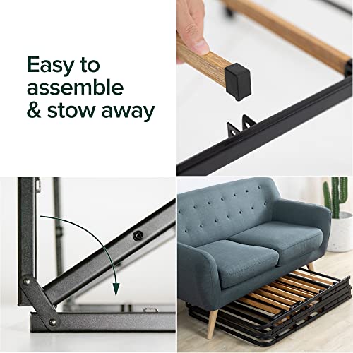 Zinus SmartBase Essential Mattress Foundation with Bamboo Slats / Metal Platform Bed Frame / Sustainable Bamboo Slat Support / No Box Spring Needed / Easy Assembly, Queen