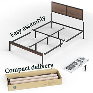 ZINUS Mory Metal Platform Bed Frame with Split Headboard / Wood Slat Support / No Box Spring Needed / Easy Assembly, Queen