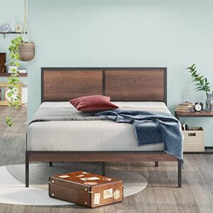 ZINUS Mory Metal Platform Bed Frame with Split Headboard / Wood Slat Support / No Box Spring Needed / Easy Assembly, Queen