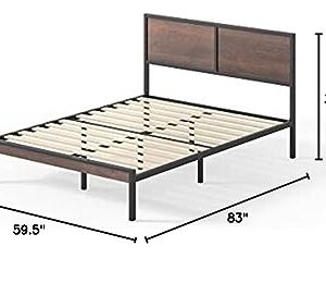 ZINUS Mory Metal Platform Bed Frame with Split Headboard / Wood Slat Support / No Box Spring Needed / Easy Assembly, Queen