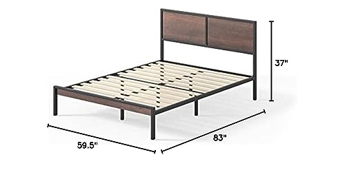 ZINUS Mory Metal Platform Bed Frame with Split Headboard / Wood Slat Support / No Box Spring Needed / Easy Assembly, Queen