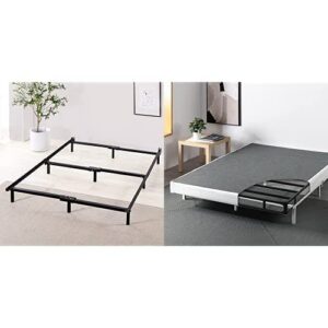 zinus compack 7 inch metal bed frame & 5 inch metal smart box spring set, quick assembly, queen