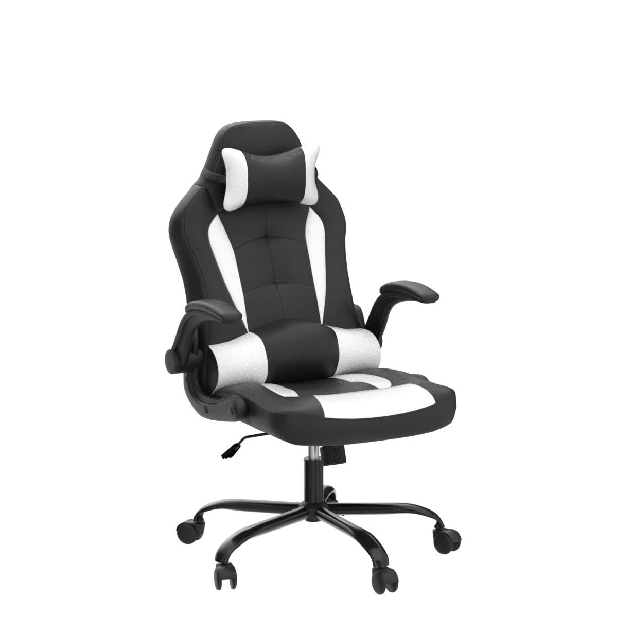 Dkeli, Gaming Chair Office Chair Desk Chair Ergonomic High Back Computer Chair with Lumbar Support Flip-up Arms Headrest PU Leather Swivel Task Chair