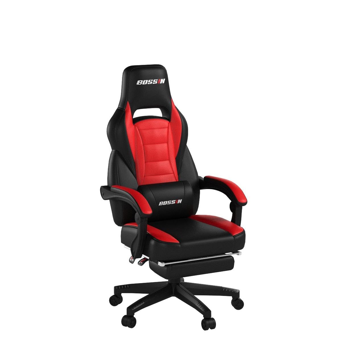 BOSSIN Gaming Chair with Footrest and Massage 400lb Weight Capacity, Big and Tall Gaming Chair for Adults, Ergonomic Heavy Duty Gaming Chair with Large Size Seat and High Back