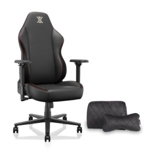 office pc gaming chair ergonomic office chair desk chair with lumbar support flip up arms headrest pu leather executive high back computer chair for adults women men (pu black)