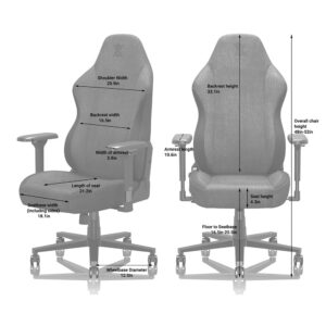 Gaming Chair Breathable Fabric Office Chair 4D Armrests, High Back Ergonomic Computer Chair with Premium Breathable Cloth Cushion and Headrest Lumbar Support Grey