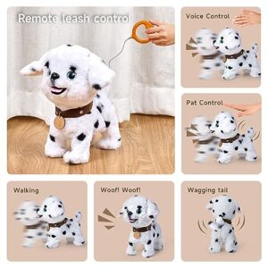 OR OR TU Walking Barking Toy Dog with Remote Control Leash, Plush Puppy Electronic Interactive Toys for Kids, Shake Tail,Pretend Dress Up Realistic Stuffed Animal Dog Age 3 4 5+ Years Old Best Gift