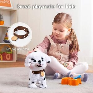 OR OR TU Walking Barking Toy Dog with Remote Control Leash, Plush Puppy Electronic Interactive Toys for Kids, Shake Tail,Pretend Dress Up Realistic Stuffed Animal Dog Age 3 4 5+ Years Old Best Gift