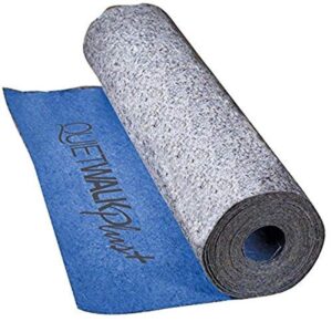 quietwalk plus laminate & wood flooring underlayment (float & glue) with vapor barrier- sound reduction, compression resistant, moisture protection 3'wx33'4”l roll (covers 100 sq ft) qw100plus