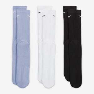 Nike Men`s Everyday Plus Cotton Cushioned Training Crew Socks 3 Pack (Multi(SX6888-922)/W, Large)