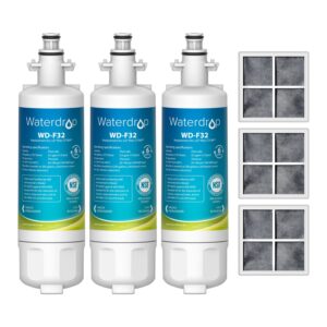 waterdrop adq36006101 replacement for lg® lt700p® refrigerator water filter, kenmore® 9690, 469690, adq36006102, lfxs30766s, rfc1200a, fml-3 and lt120f® fresh air filter, 3 combo