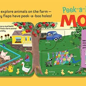 Moo Peek-a-Flap Gift Set: Includes Lift-A-Flap Board Book and Cuddly Plush Toy Friend for Birthdays, Baby Showers, Christmas and Easter Basket Stuffers